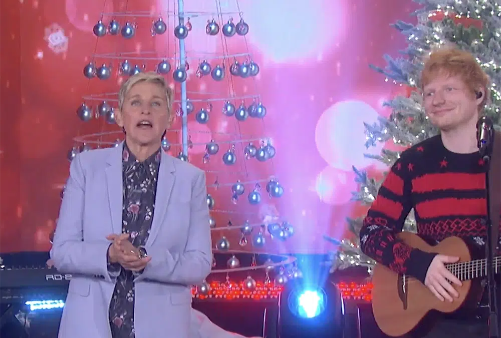 Modern Christmas Trees on Ellen DeGeneres with Ed Sheeran - Modern ...